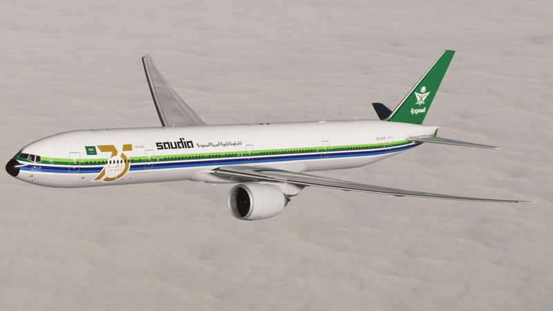 Saudia (HZ-AK28 - Retro design) - PMDG 777-300ER for Microsoft Flight ...