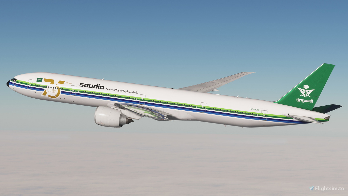 Saudia (HZ-AK28 - Retro design) - PMDG 777-300ER for Microsoft Flight ...