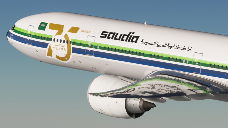 Saudia (HZ-AK28 - Retro design) - PMDG 777-300ER for Microsoft Flight ...