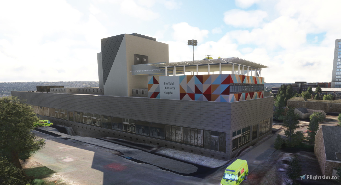 Sheffield Childrens Hospital helipad for Microsoft Flight Simulator | MSFS