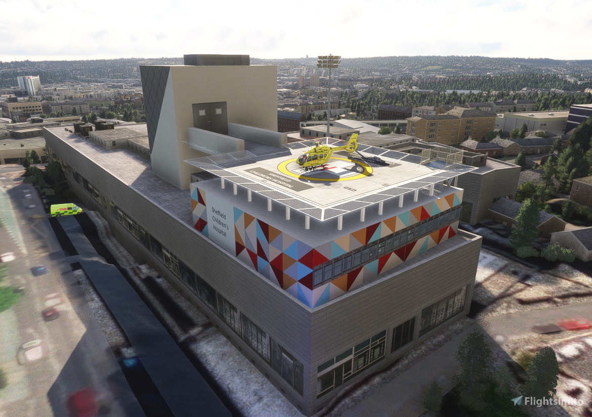 Sheffield Childrens Hospital helipad for Microsoft Flight Simulator | MSFS