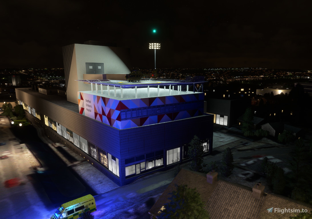 Sheffield Childrens Hospital helipad for Microsoft Flight Simulator | MSFS