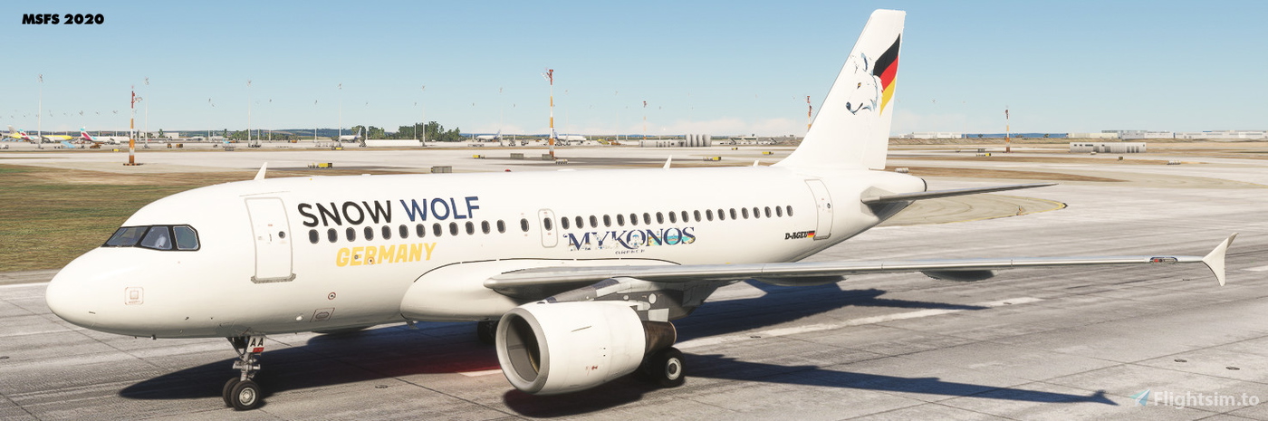 Snow Wolf Germany A319 CFM New / Mykonos for Microsoft Flight Simulator ...