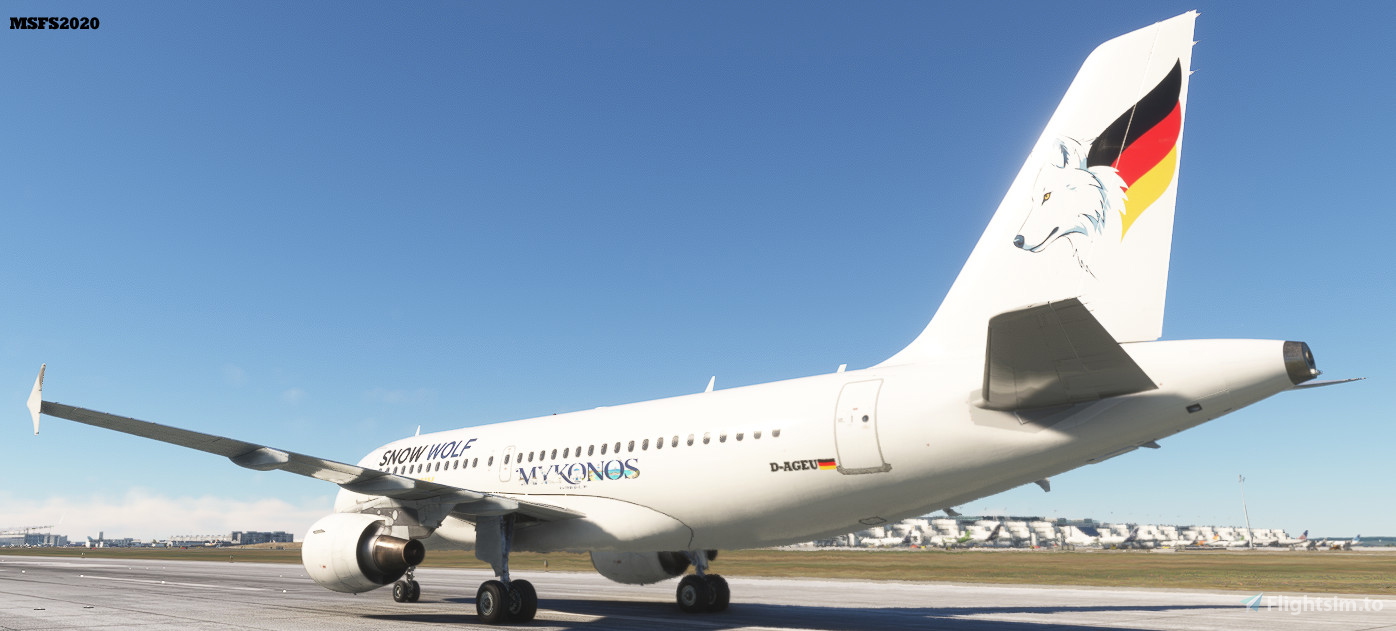 Snow Wolf Germany A319 CFM New / Mykonos for Microsoft Flight Simulator ...