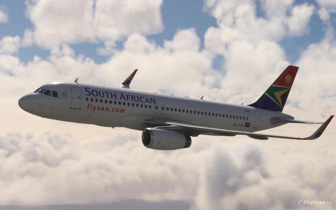 South African Airways Fenix v2 A320-200 IAE ZS-SZA with Sharklets BFU ...