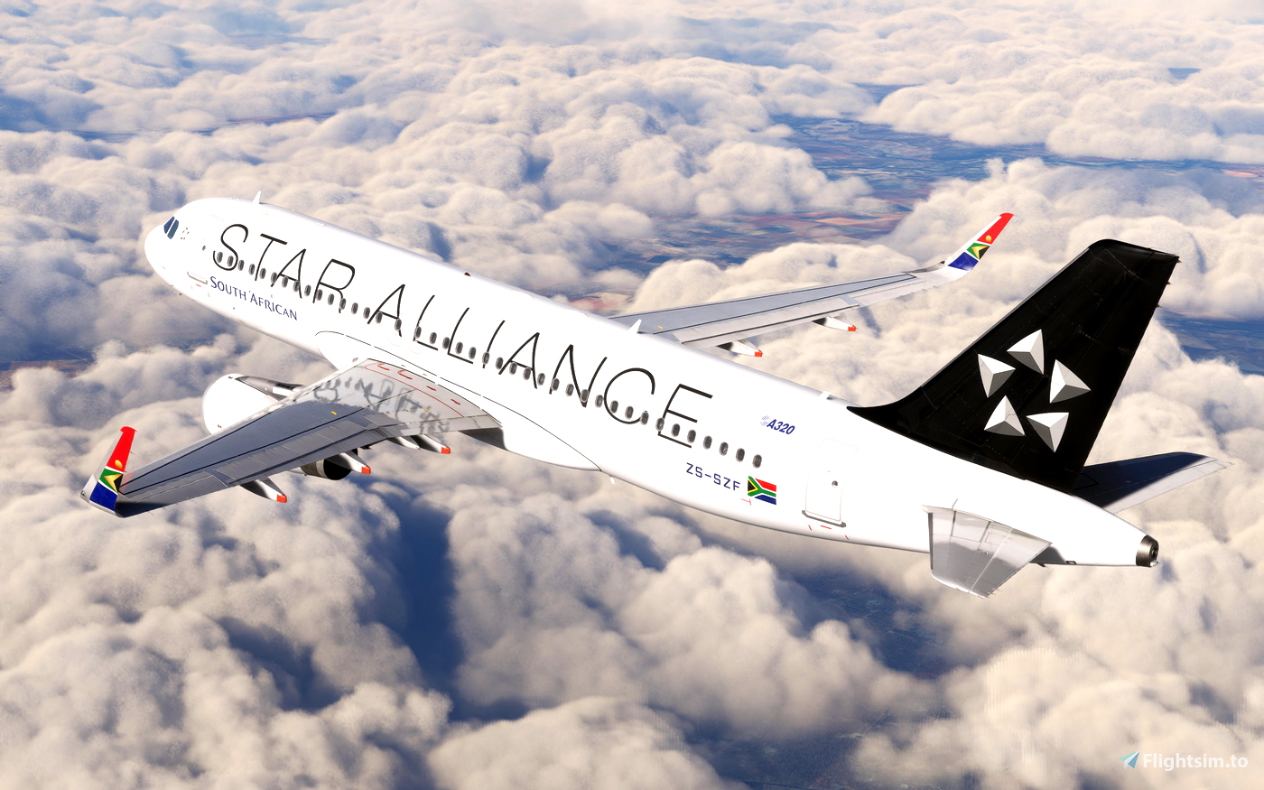 South African Airways Star Alliance Fenix v2 A320-200 IAE ZS-SZF with ...