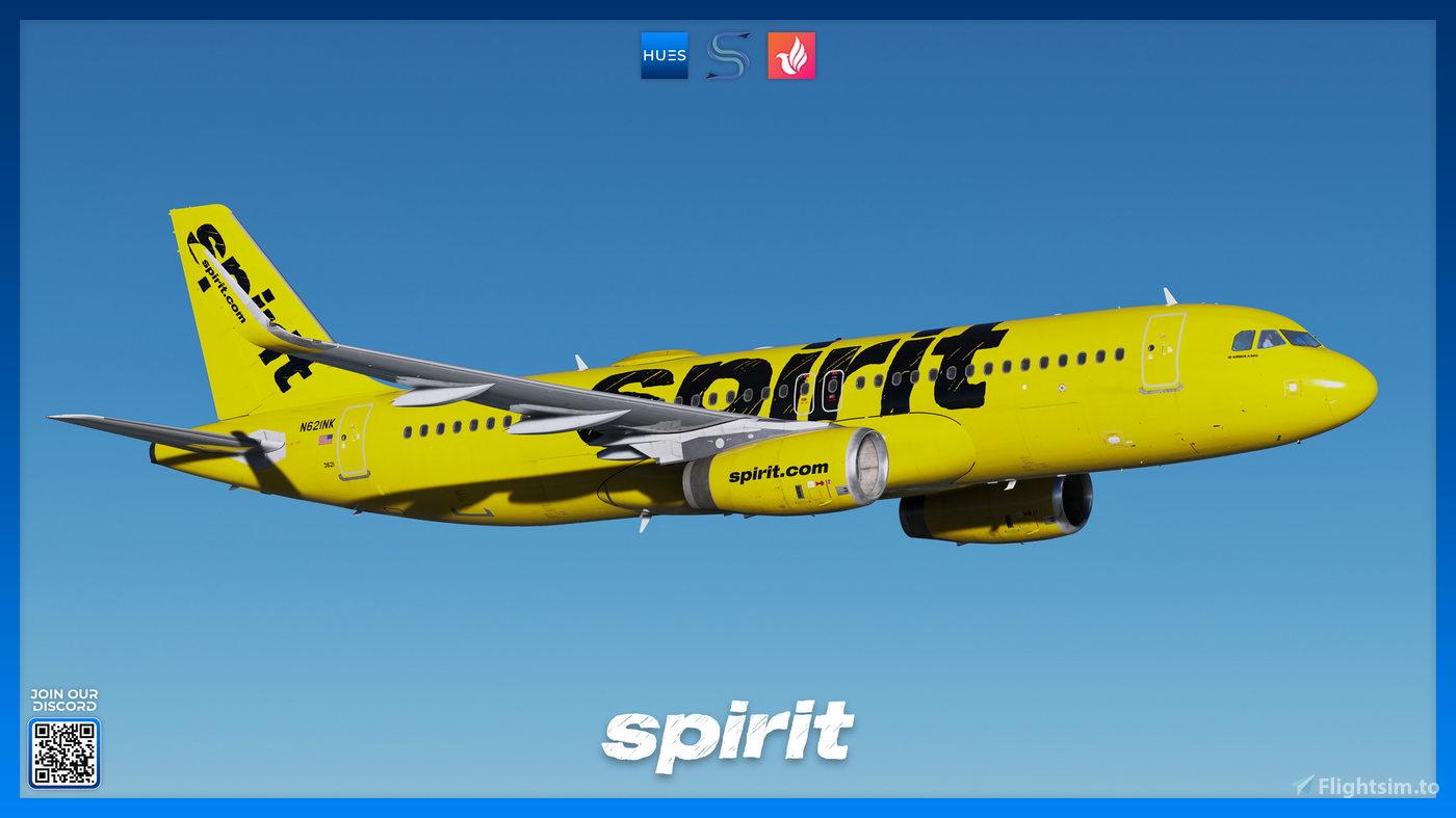 Spirit Airlines Livery Pack w/ Cabin | Fenix A320 IAE SL | 8K & 4K for ...