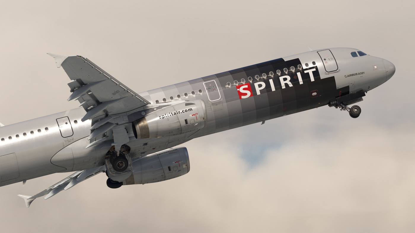 Spirit Airlines 'Silver Pixel' | N588NK | w/Cabin | Fenix A321 (8K + 4K ...