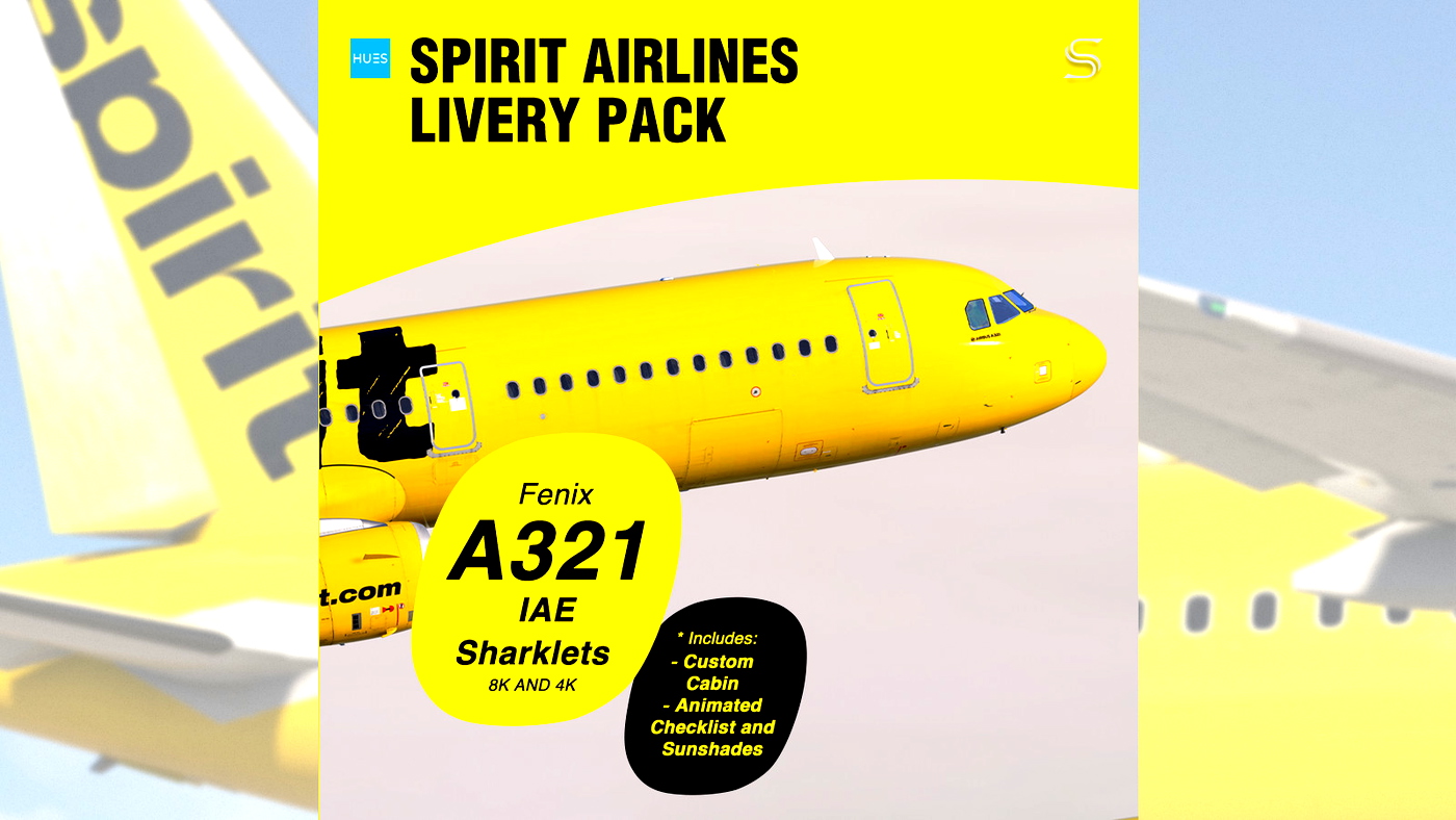 Threads - Spirit Airlines 'Sketch Titles' Livery Pack w/ Cabin | Fenix ...