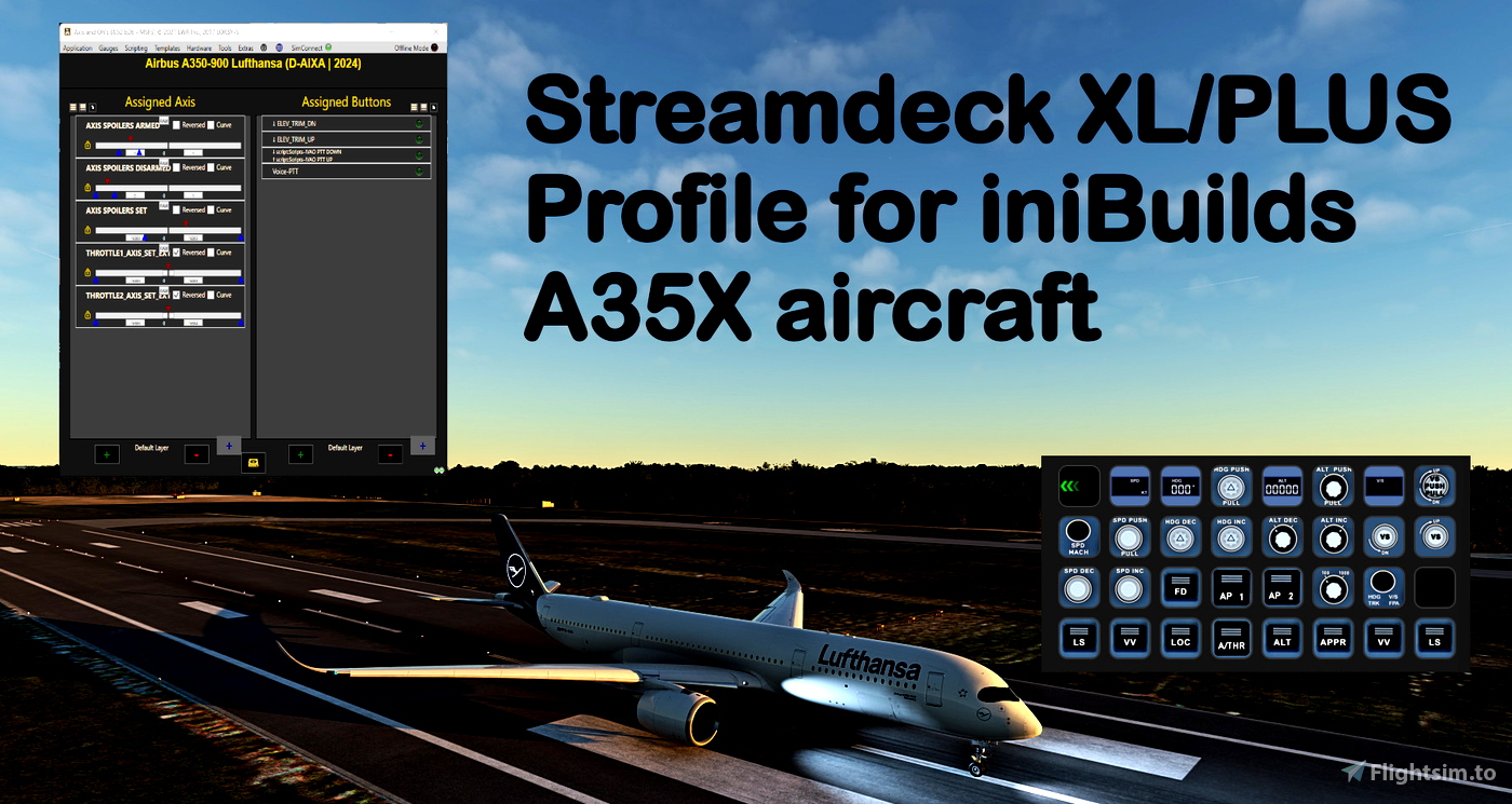 StreamDeck XL and SD+ Profile for iniBUILDS A35X aircraft para ...