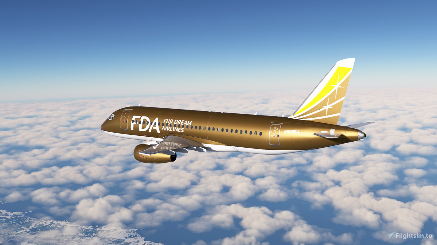 Sukhoi Superjet 100-95 Fuji Dream Airlines JA09FJ (Gold Livery) for ...