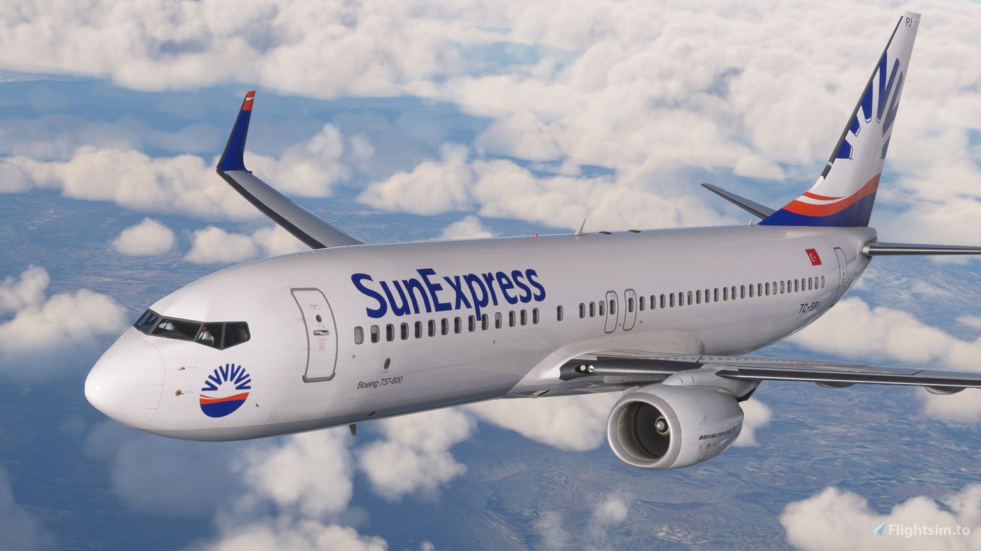 SunExpress Boeing 737-800 PMDG BW TC-SPJ and TC-SPS Hybrid Livery for ...