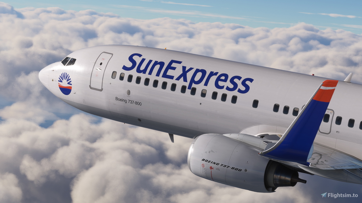 SunExpress Boeing 737-800 PMDG BW TC-SPJ and TC-SPS Hybrid Livery for ...