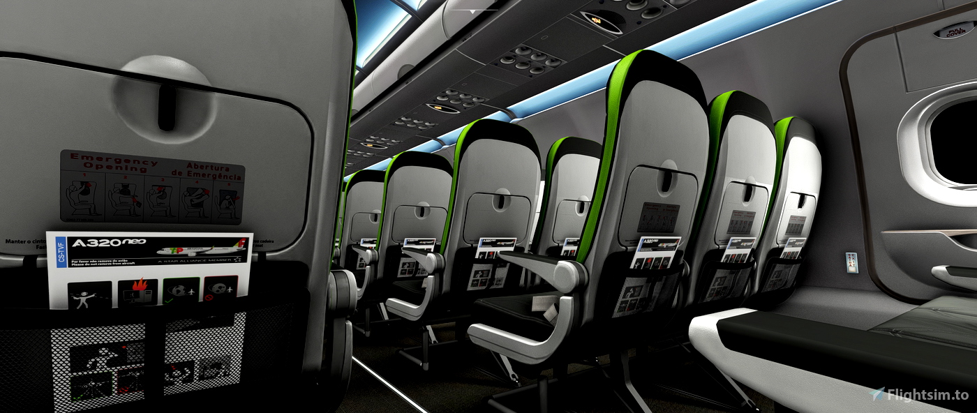 TAP Air Portugal - Star Alliance A320-CFM-SL Fuselage/Cabin (8k) for Fenix Simulation A320_CFM ...