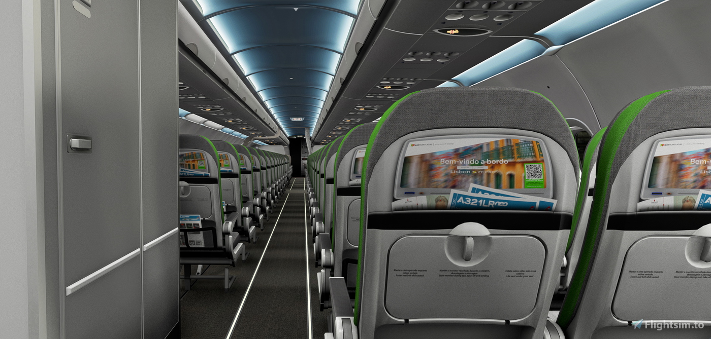 TAP Air Portugal A321-CFM-SL Fuselage/Cabin (8k) (Fictional frame) for Fenix Simulation A321_CFM ...