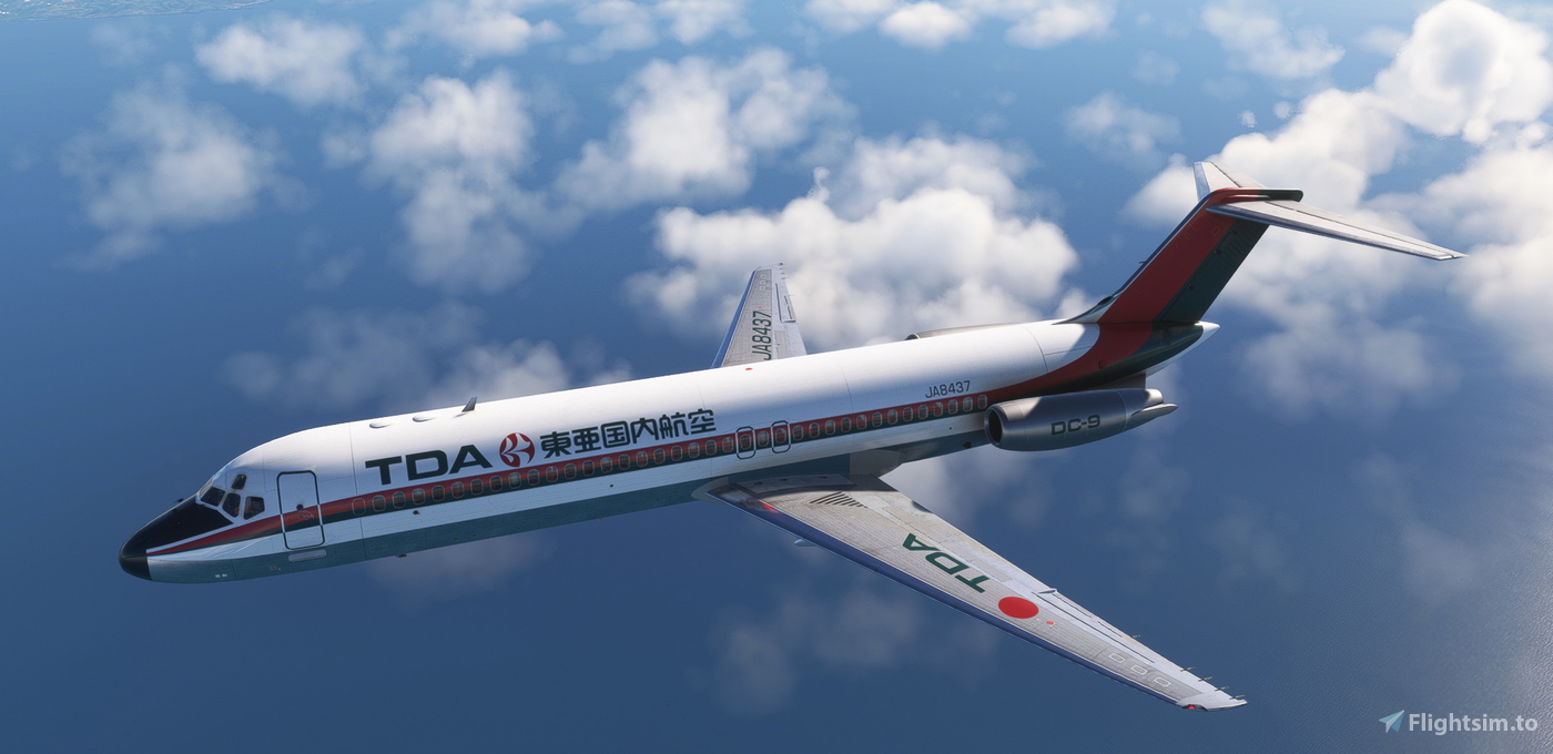 TDA-Toa Domestic Airlines JA8437 - SkySimulations DC9-30 w/cabin for Microsoft Flight Simulator ...