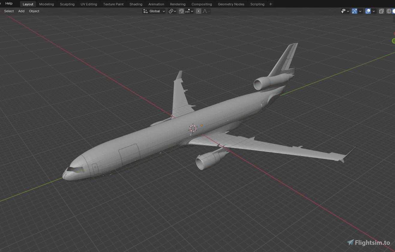 TFDi_MD11F Blender file for Microsoft Flight Simulator | MSFS