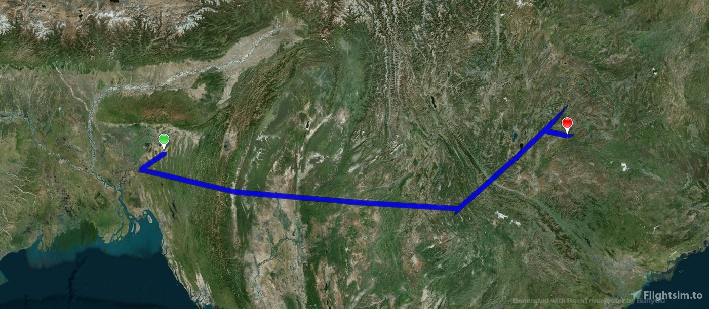 The Hump Route Nan 3A for Microsoft Flight Simulator | MSFS