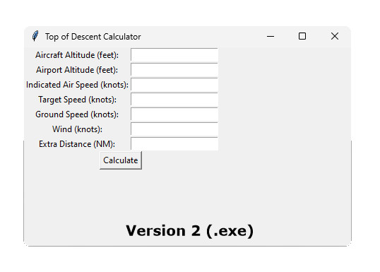 Top of Descent Calculator (V2) pro Microsoft Flight Simulator | MSFS