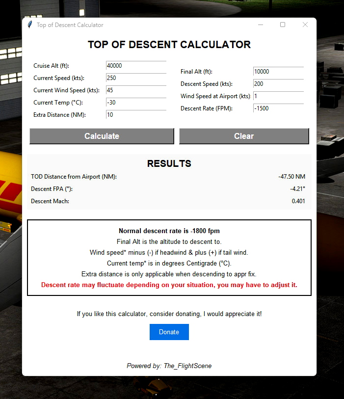Top of Descent Calculator (V3) for Microsoft Flight Simulator | Feed