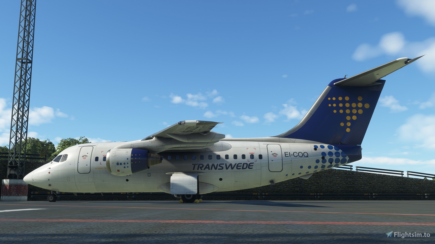 Transwede Airways Avro RJ70 EI-COQ circa 2005 for Microsoft Flight Simulator | MSFS