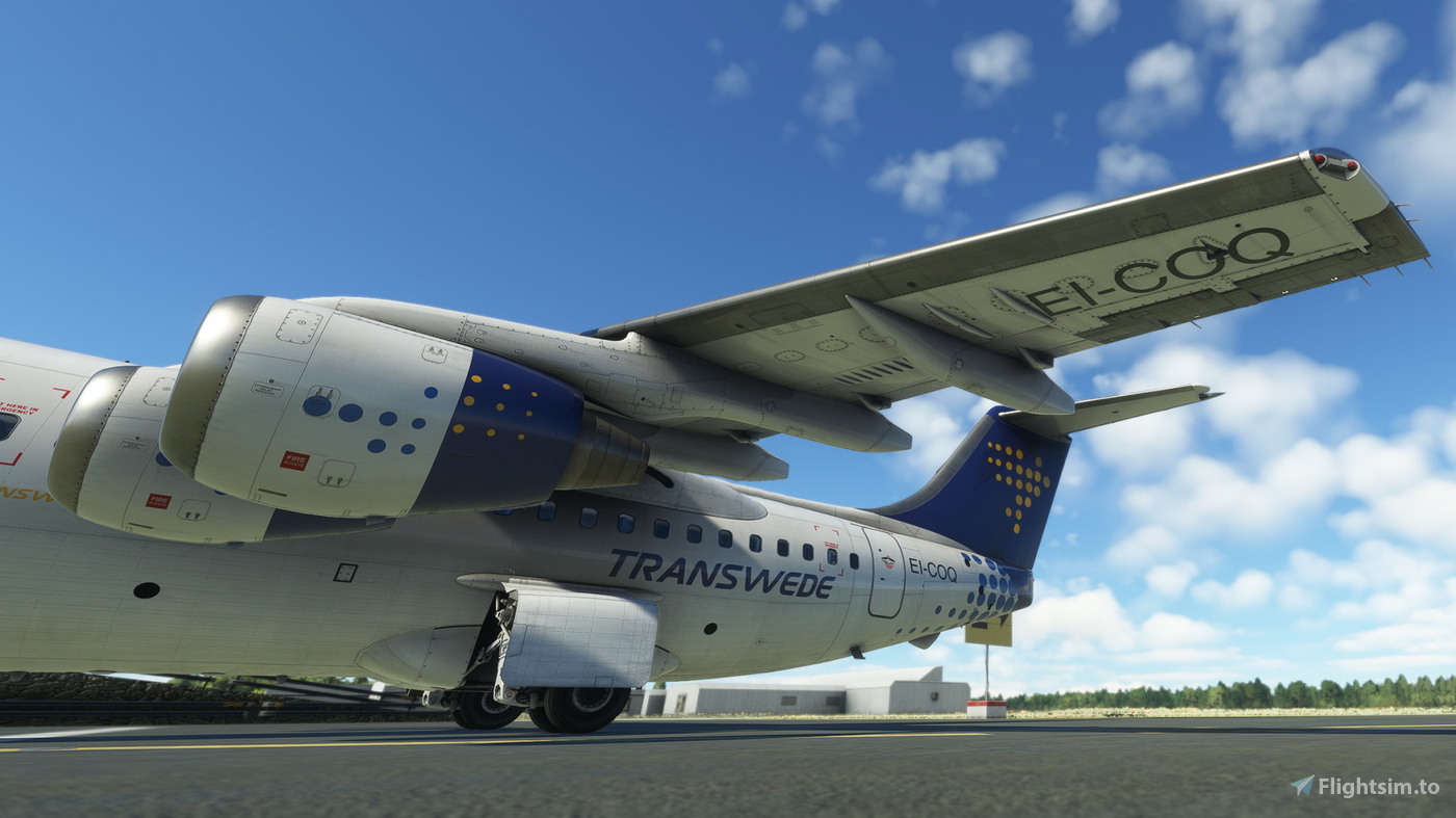 Transwede Airways Avro RJ70 EI-COQ circa 2005 for Microsoft Flight Simulator | MSFS