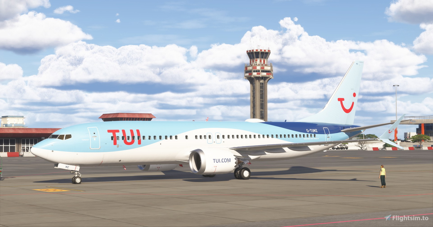 Tui Airways G-TUMZ | Asobo 737-8MAX | 8K | Catania voor Microsoft ...