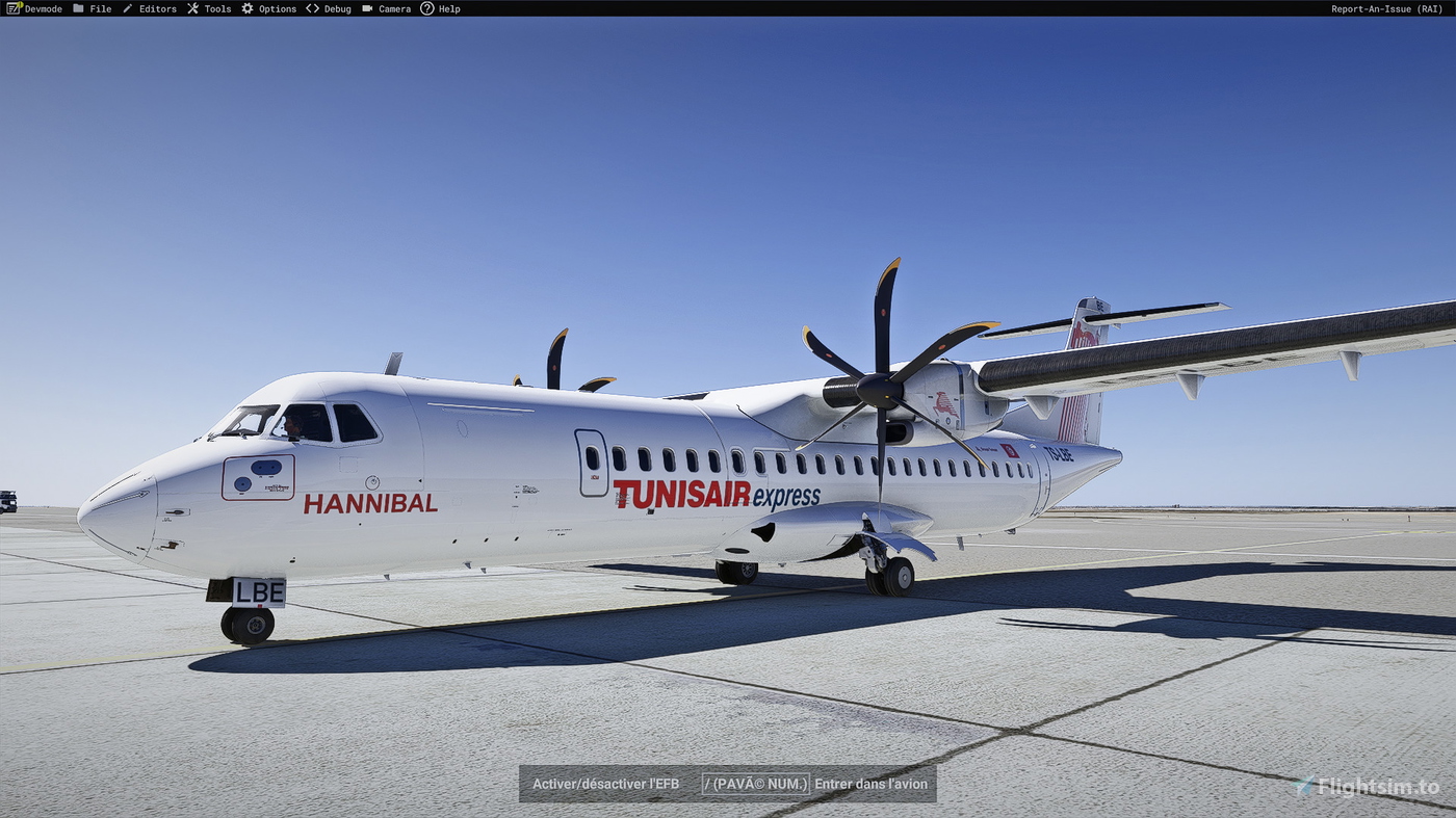 Tunisair Express TS-LBE (ATR72-500 aircraft) livery for Asobo ATR72-600 model for Microsoft ...