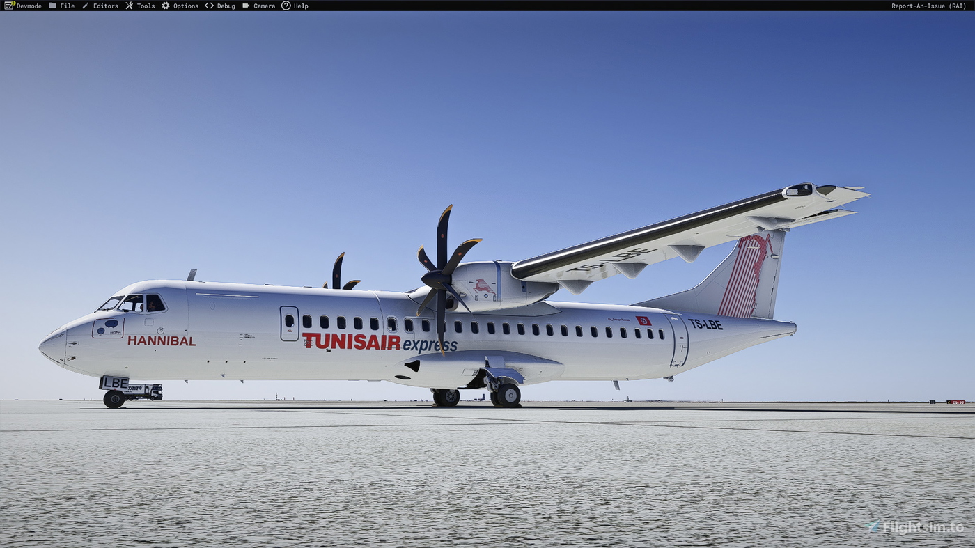 Tunisair Express TS-LBE (ATR72-500 aircraft) livery for Asobo ATR72-600 ...