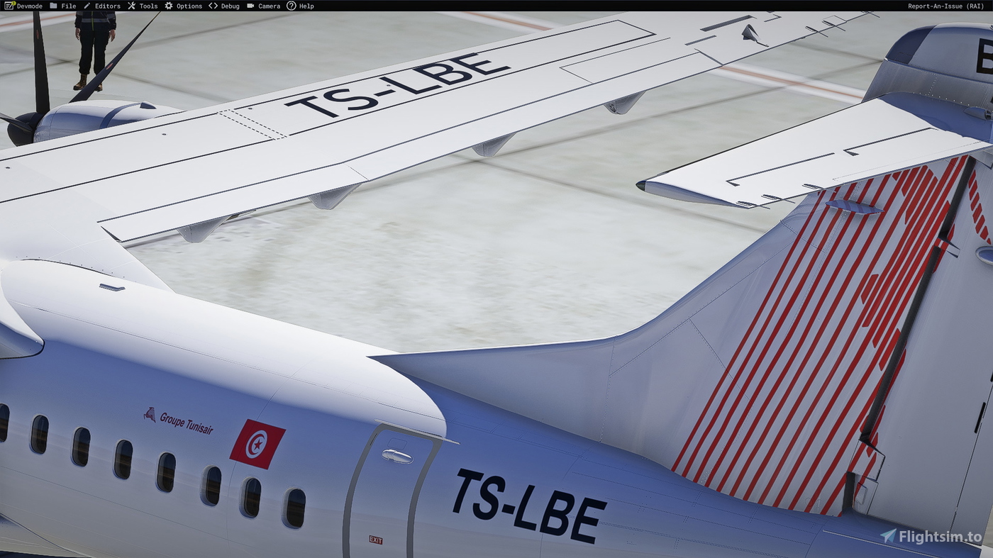 Tunisair Express TS-LBE (ATR72-500 aircraft) livery for Asobo ATR72-600 ...