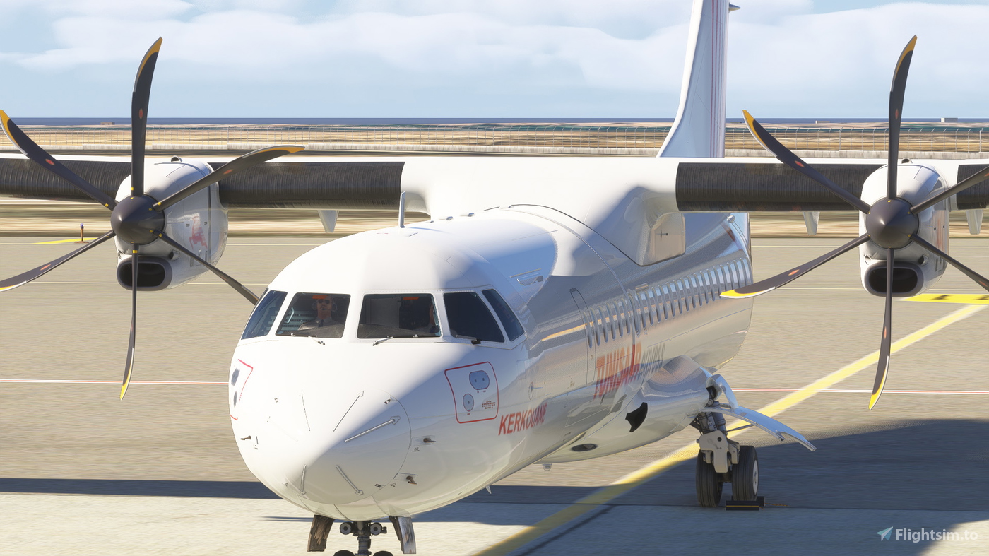 Tunisair Express TS-LBG livery for Asobo ATR72-600 (MSFS2020 & MSFS2024)(with cabin details) für ...