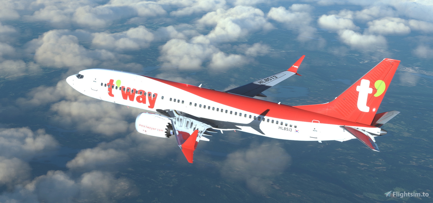 Flightsim.to - Activities - Release - T'way Air B737 MAX HL8513 Livery ...