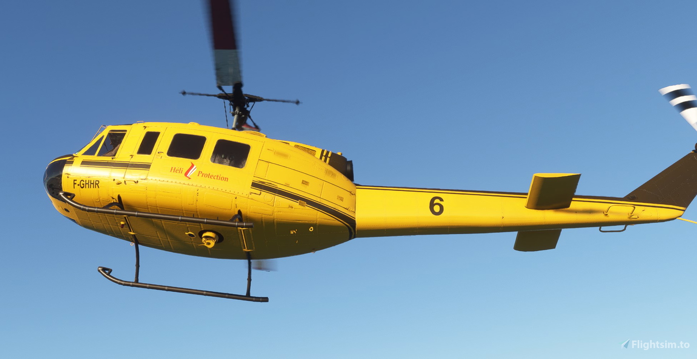 UH-1H Huey F-GHHR ( number 6 -civ) Heli Protection for Microsoft Flight ...