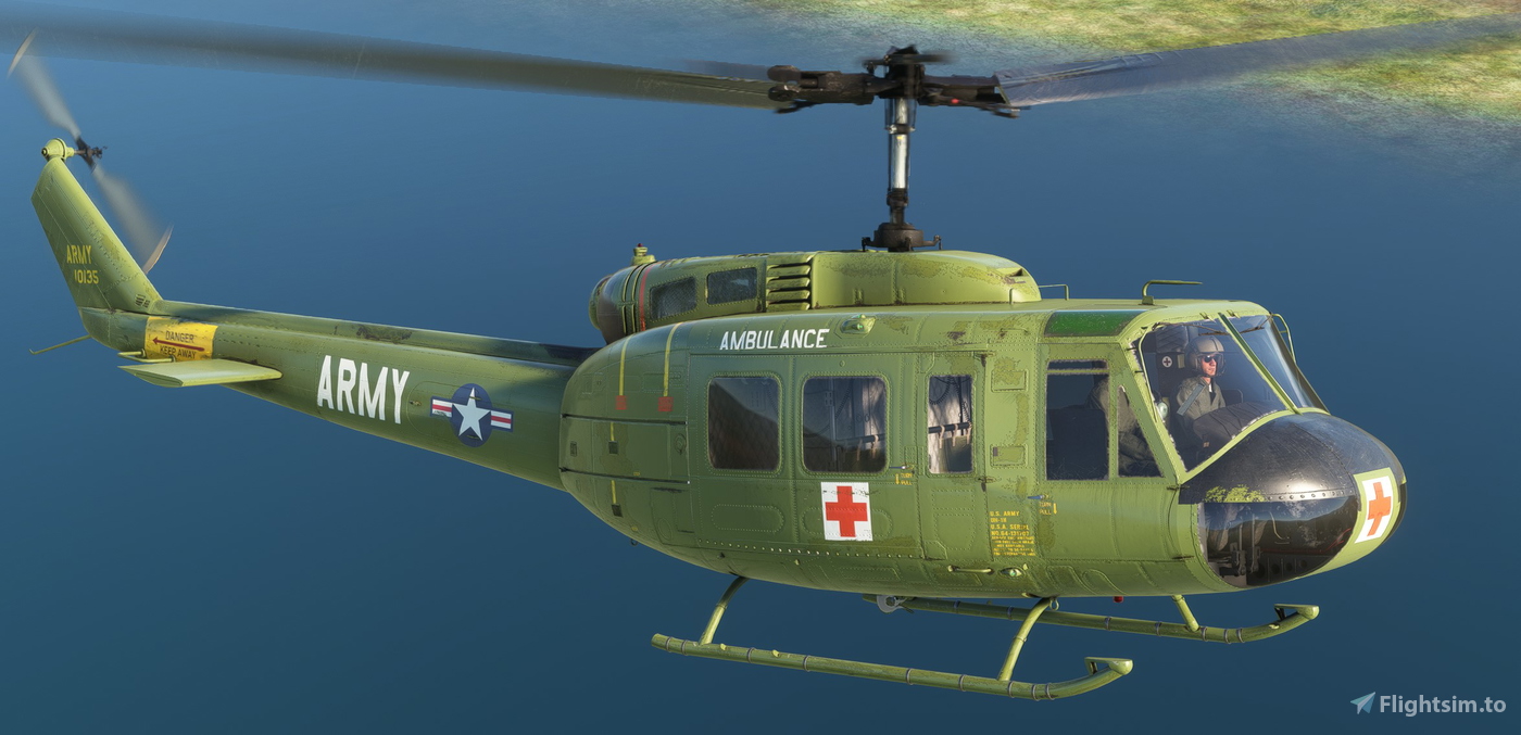 UH-1H Huey 57th Medical Detachment UH-1H Vietnam war (1962-63) for Microsoft Flight Simulator | MSFS
