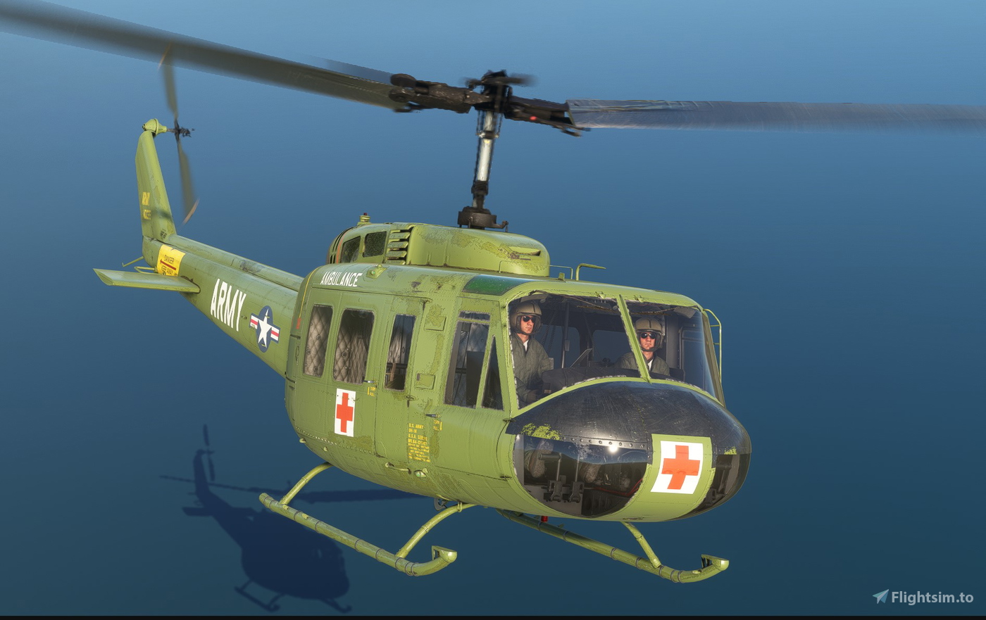 UH-1H Huey 57th Medical Detachment UH-1H Vietnam war (1962-63) for Microsoft Flight Simulator | MSFS