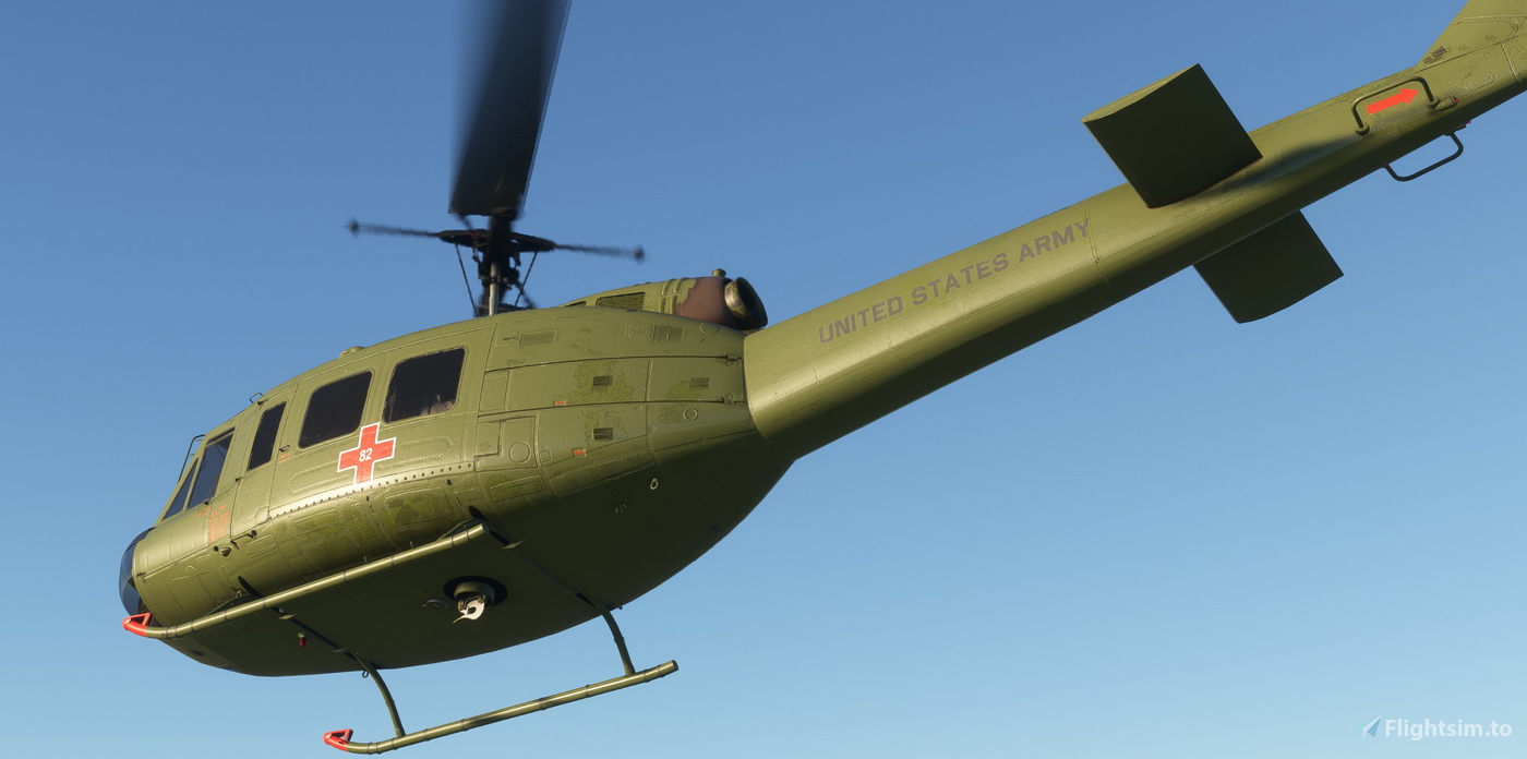 UH-1H Huey 82th Medical Detachment UH-1H Vietnam war (1967-69) pour Microsoft Flight Simulator ...