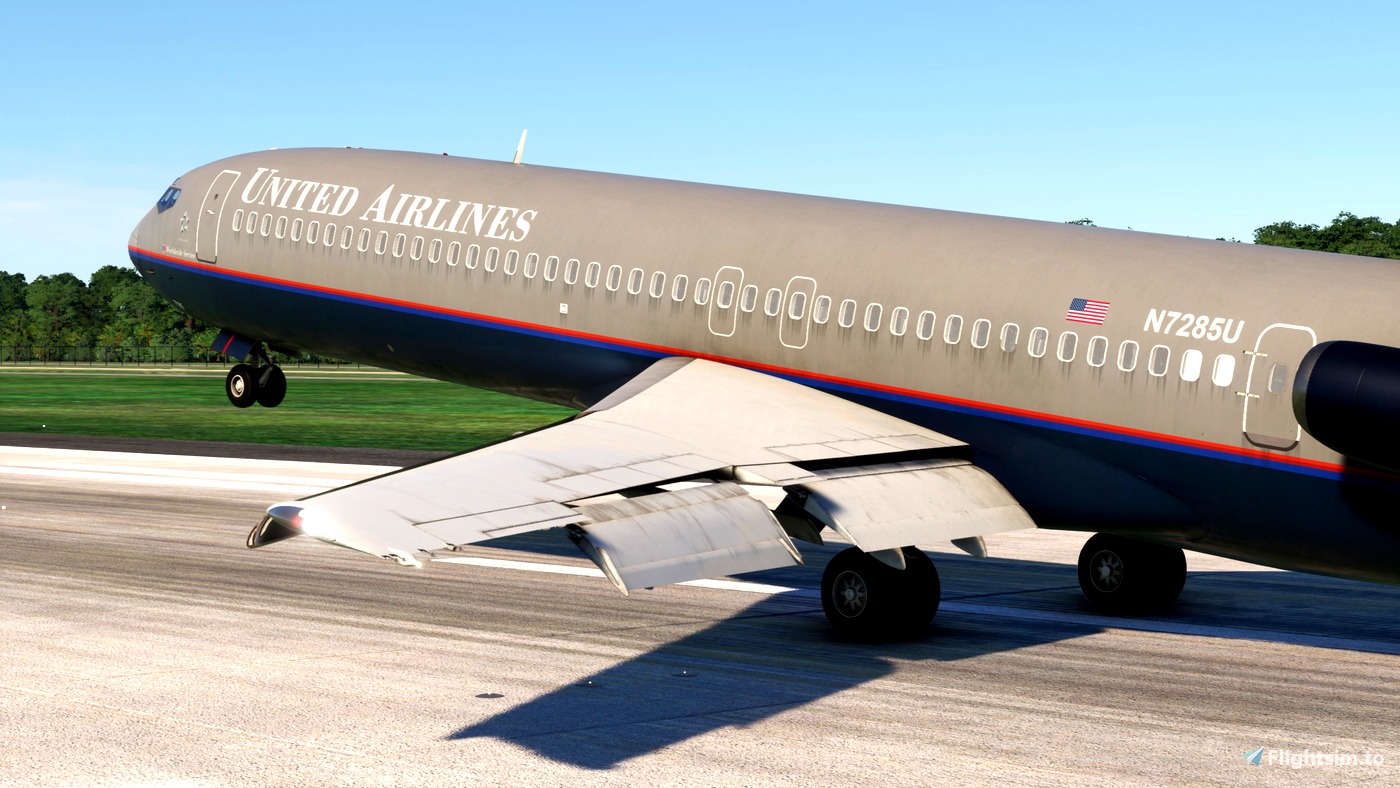 United Airlines "Battleship Grey" N7285U w/Cabin | FlightSim Studios ...