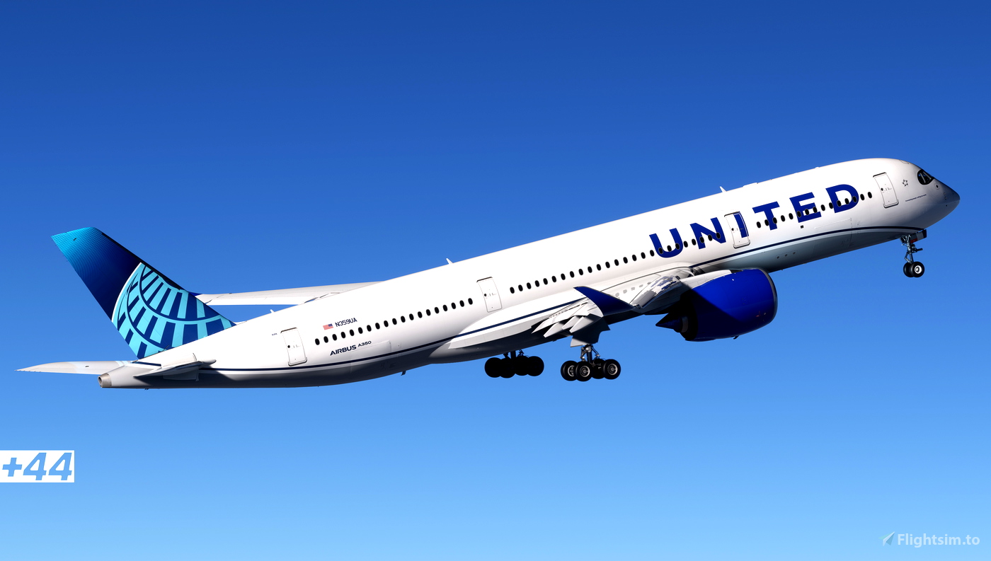 United Airlines EVO BLue (N359UA) iniBuilds A350-900 - 8K for Microsoft ...