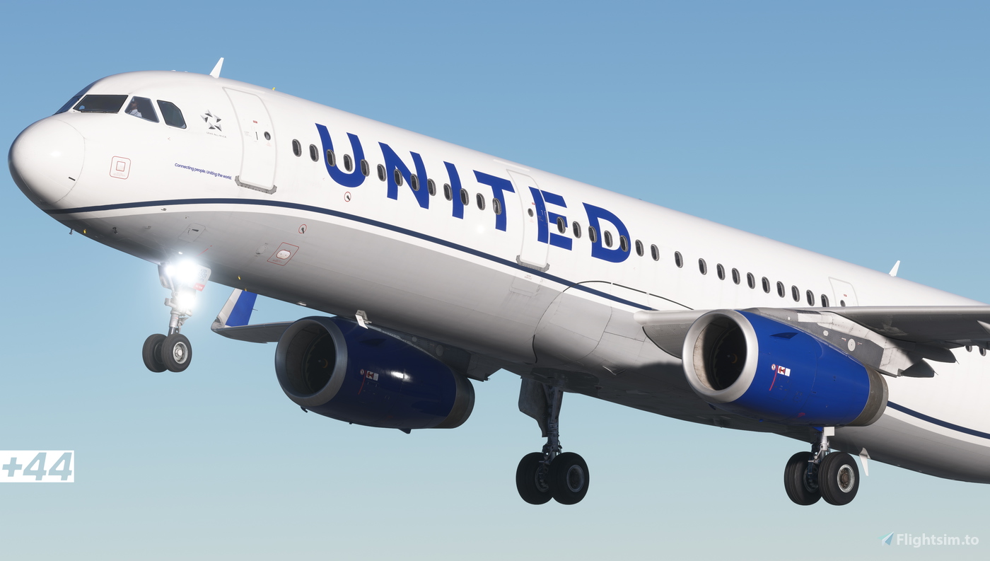United Airlines EVO Blue (N44501) Fenix A321 IAE SL - 8K para Microsoft Flight Simulator | MSFS