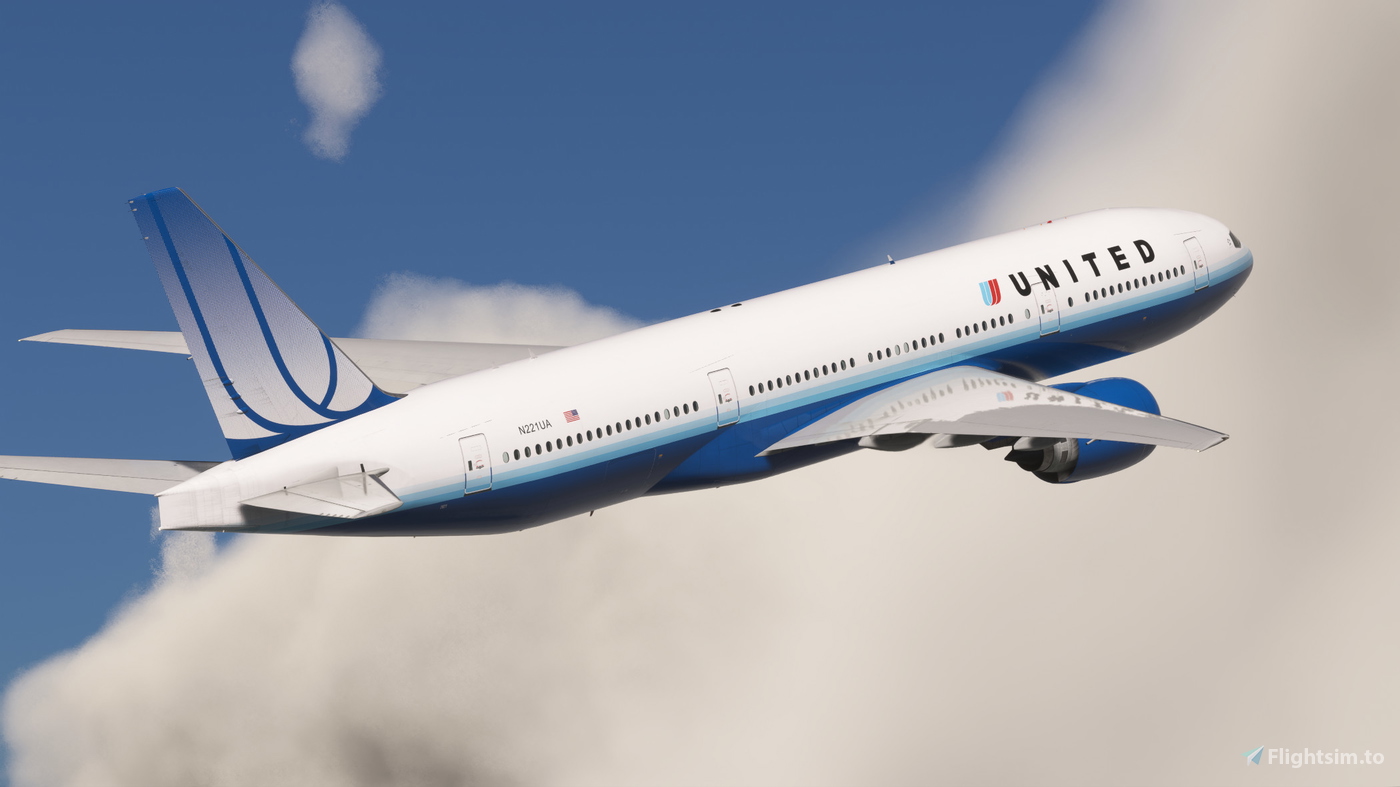United ("Blue Tulip" - N221UA) - PMDG 777-200ER (PW) for Microsoft ...
