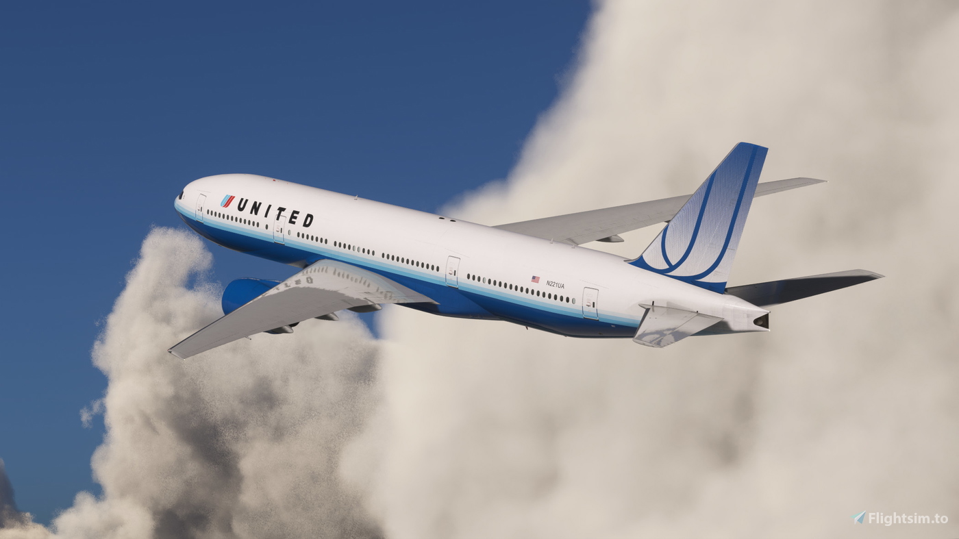 United ("Blue Tulip" - N221UA) - PMDG 777-200ER (PW) for Microsoft ...