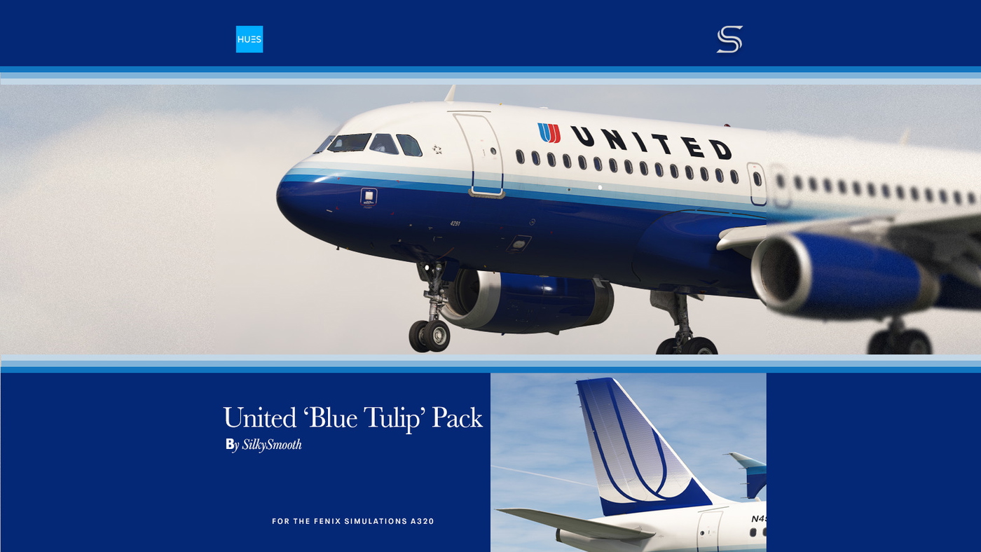United 'Blue Tulip' Livery Pack | Fenix A320 V2 | 8K & 4K for Microsoft ...