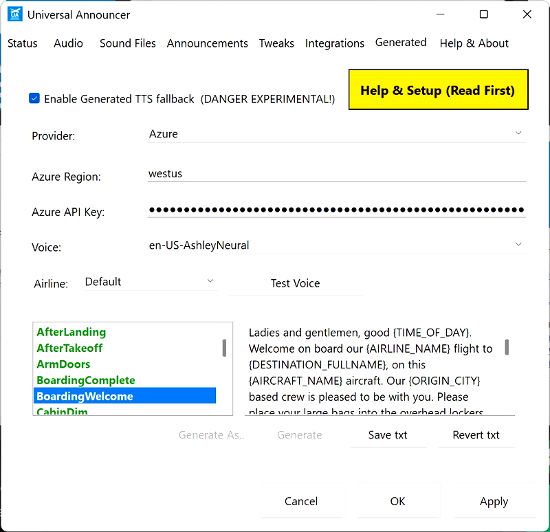 Universal Announcer for Microsoft Flight Simulator | Feed
