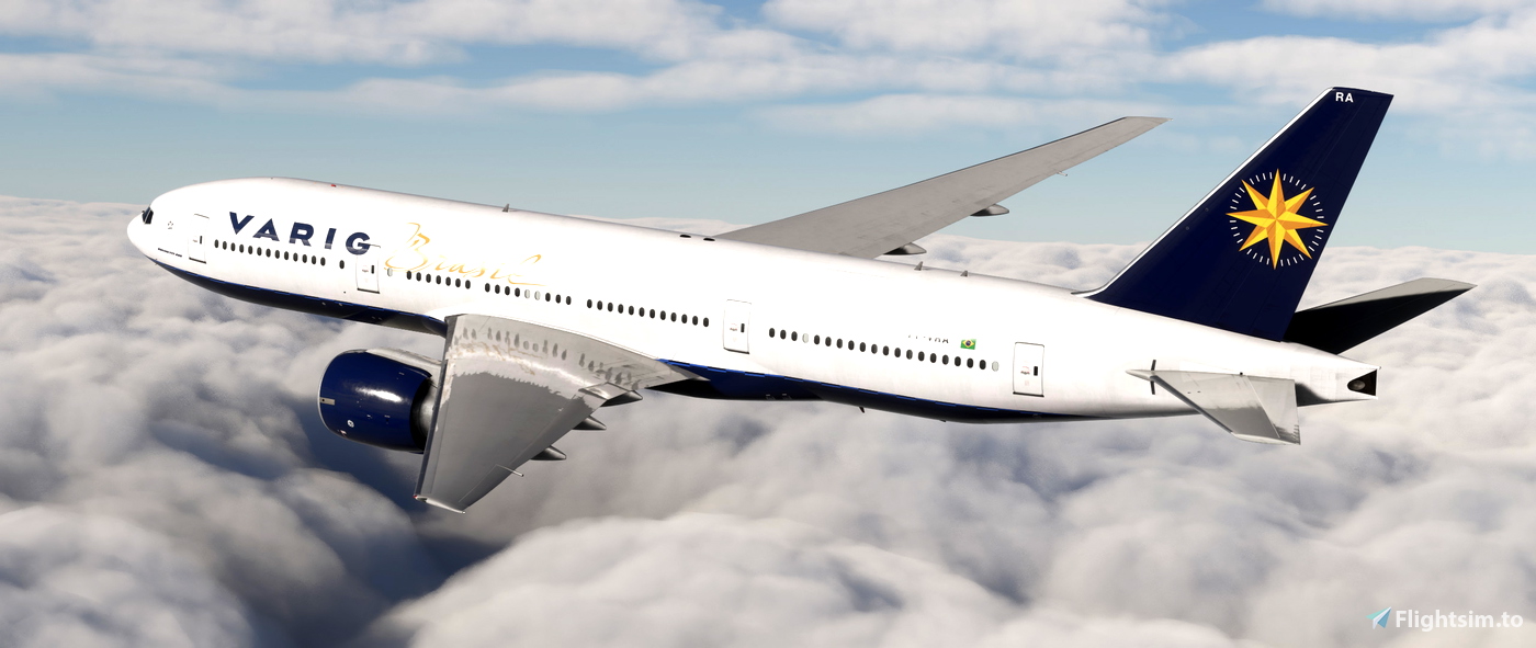 VARIG [PP-VRA] w/Cabin PMDG B777-200ER for Microsoft Flight Simulator ...