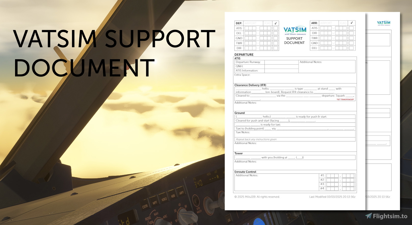 VATSIM Support Document for Microsoft Flight Simulator | MSFS