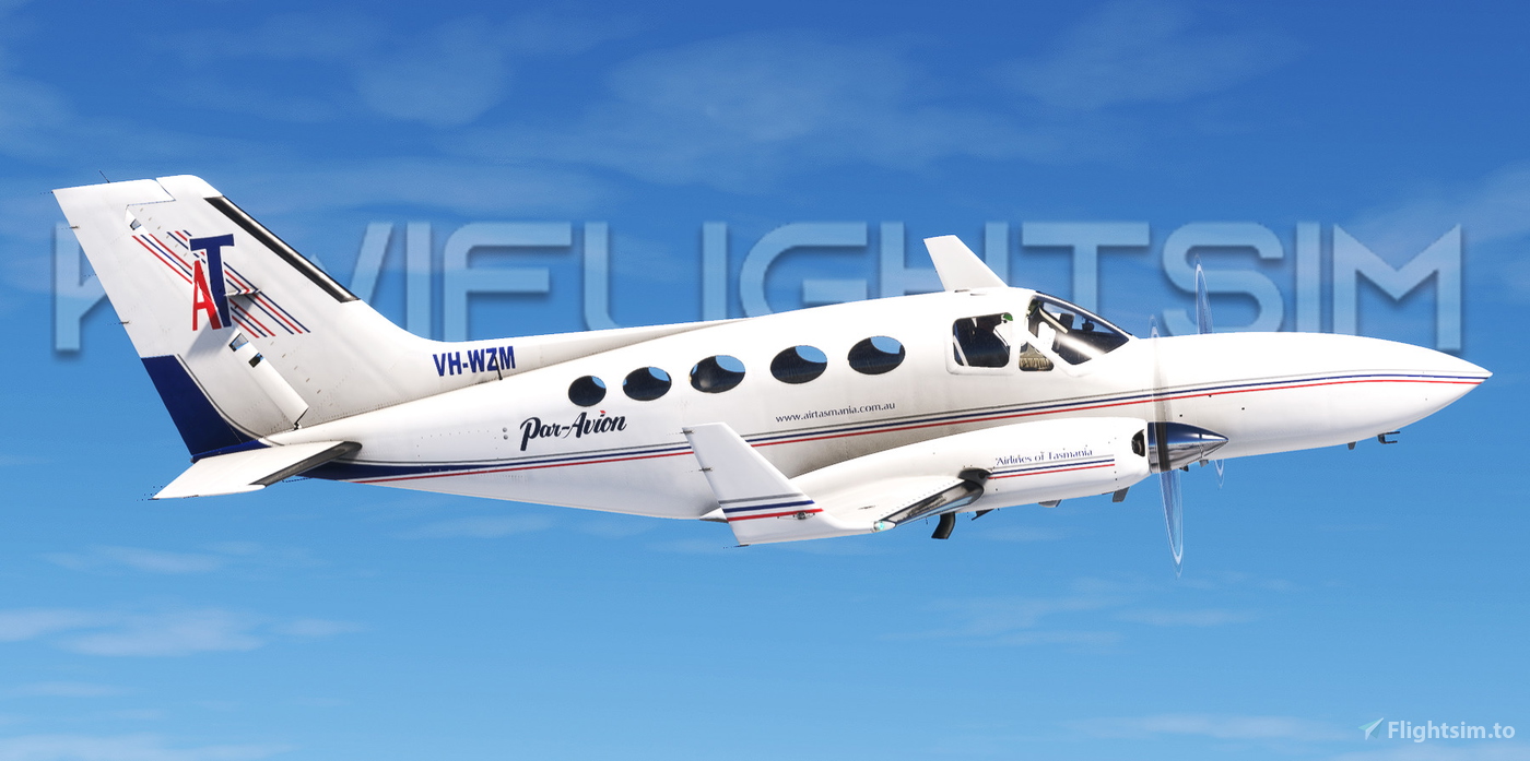 VH-WZM Par-Avion (Airlines of Tasmania) | FlySimWare C414 Chancellor [4K] for Microsoft Flight ...