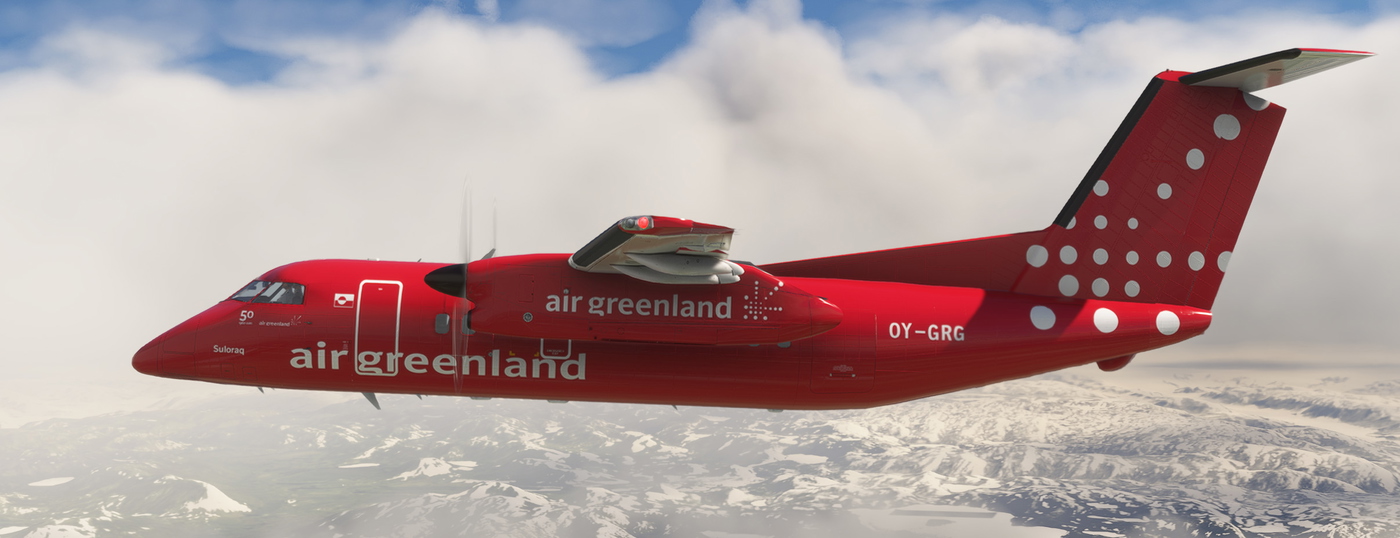 Virtualcol Dash 8-100 AIR GREENLAND OY-GRG "Suloraq" per Microsoft ...