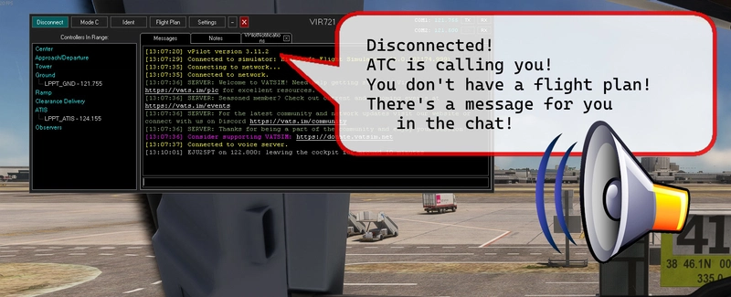 VPilot Notifications for Microsoft Flight Simulator | MSFS