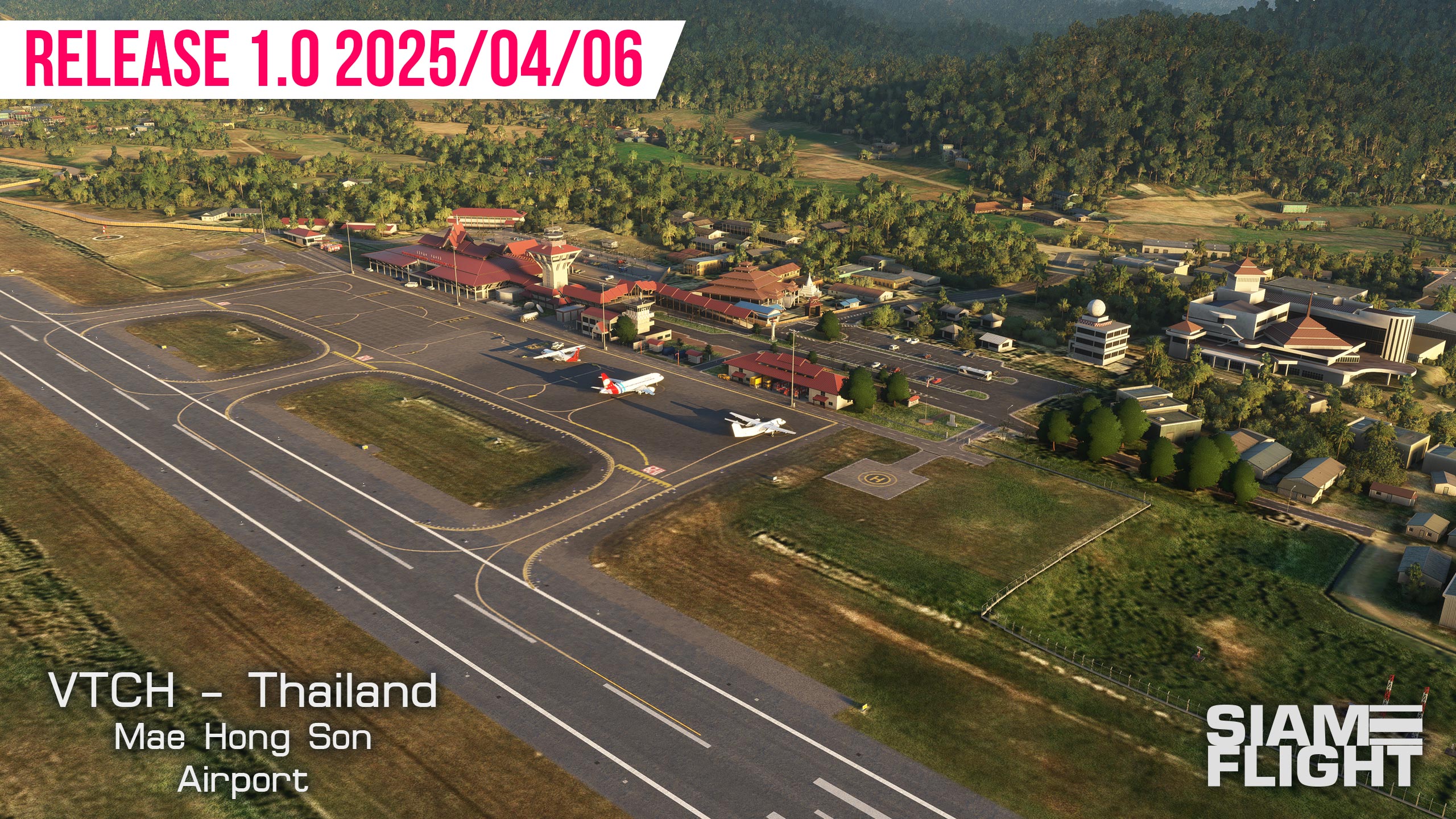 SiamFlight - VTCH/HGN - Mae Hong Son Airport Thailand for Microsoft ...