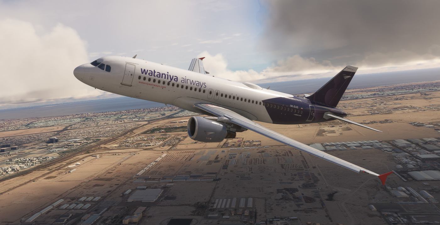 Wataniya Airways 9K-EAE | 8K + 4K | Fenixsim A320 for Microsoft Flight ...